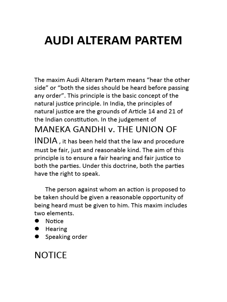 Audi Alteram Partem | PDF | Governance | Common Law