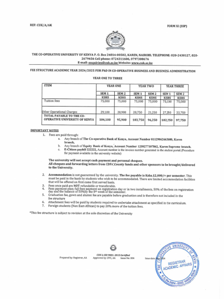 PHD Fee Structures | PDF