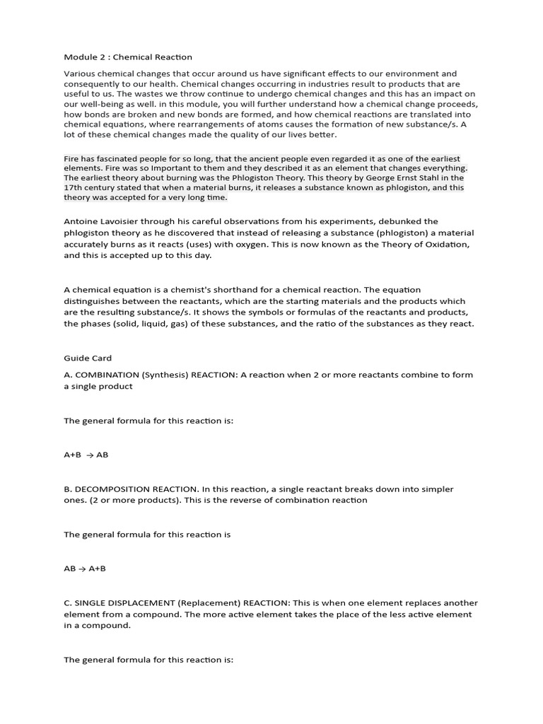 Module 2 2 | PDF | Chemical Reactions | Reaction Rate