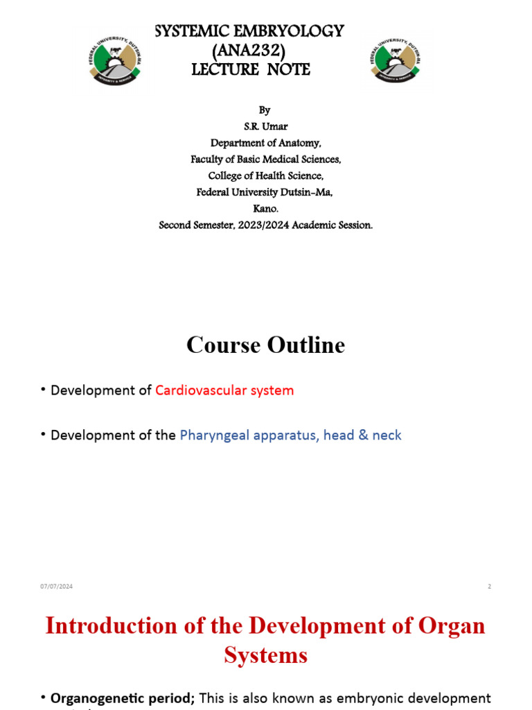 Systemic Embryology by SRUmar | PDF | Heart | Parathyroid Gland