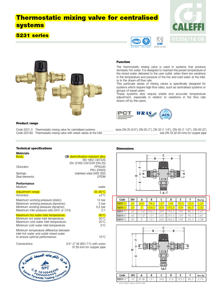 TMV Catalog | PDF | Valve | Water Heating