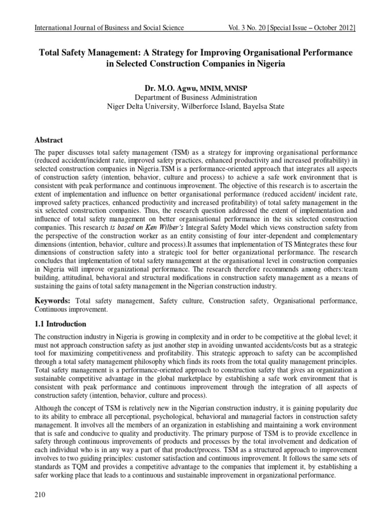 Total Safety Management A Strategy For I | PDF | Safety | Motivation