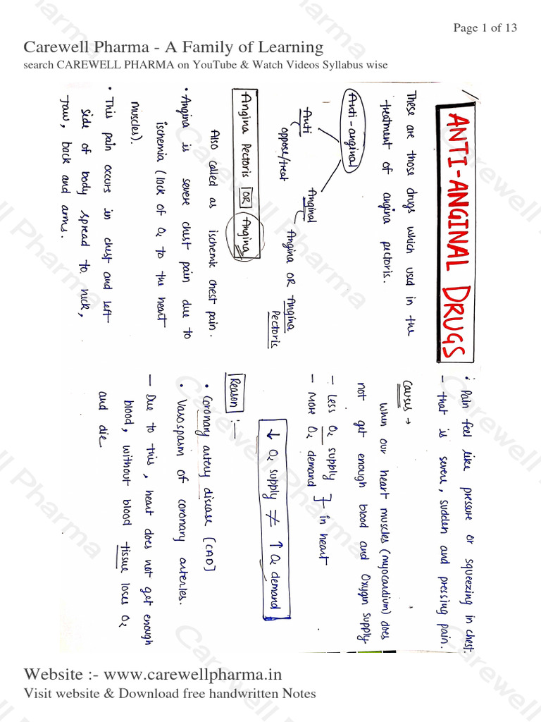 Carewell Pharma Medicinal Chemistry Notes | PDF | You Tube