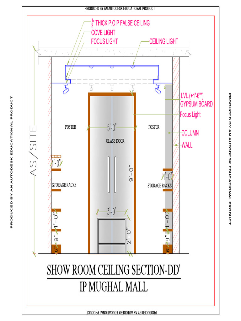 8.Show Room Ceiling Section-dd Ip Mughal Mall | PDF