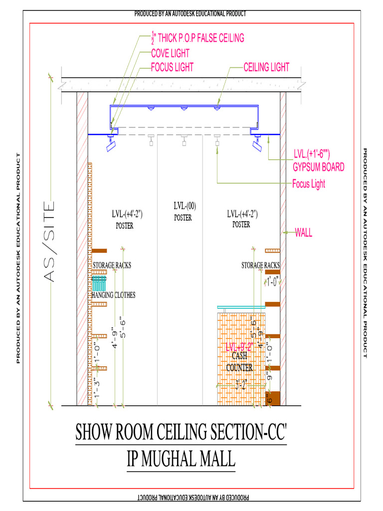 7.show Room Ceiling Section-Cc Ip Mughal Mall | PDF | Art