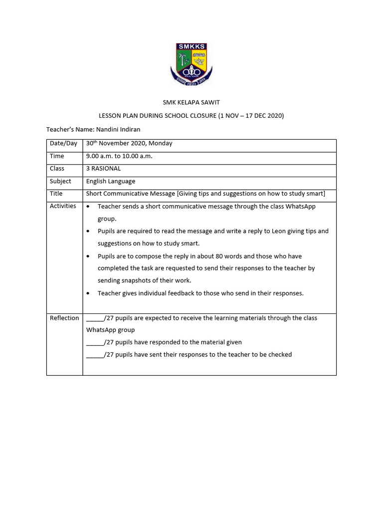 Lesson Plans - Form 3 - W5 | PDF | Lesson Plan | Human Communication