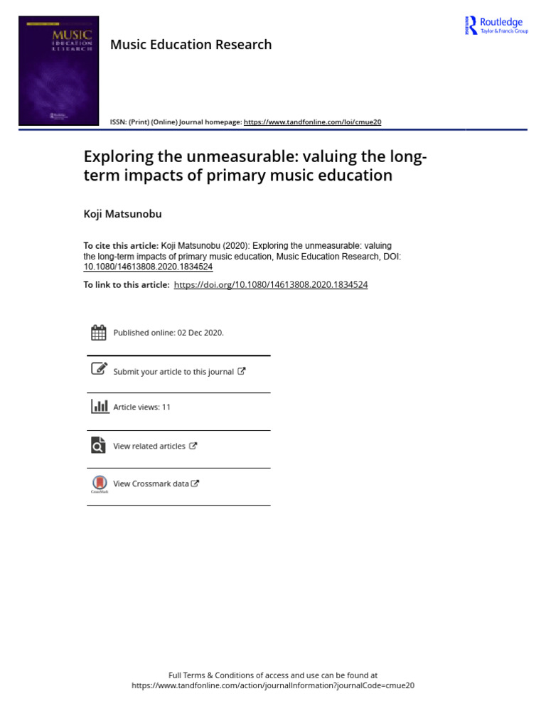 Impact Music On Primary Education | PDF | Schools | Learning