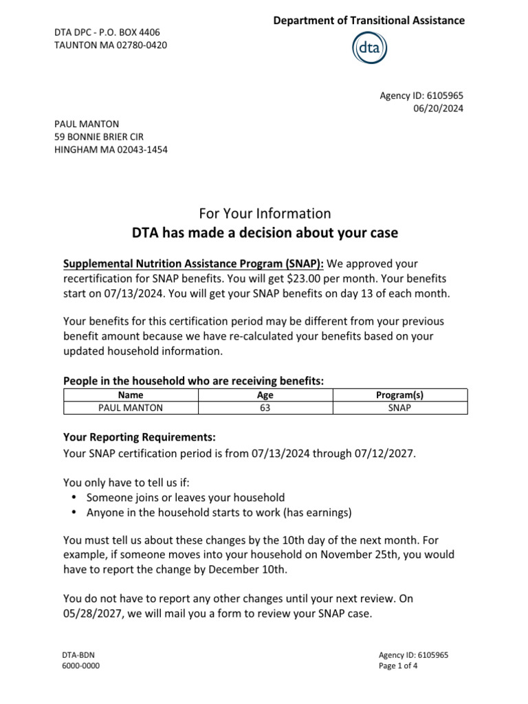 DTA Has Made A Decision About Your Case | PDF | United States ...