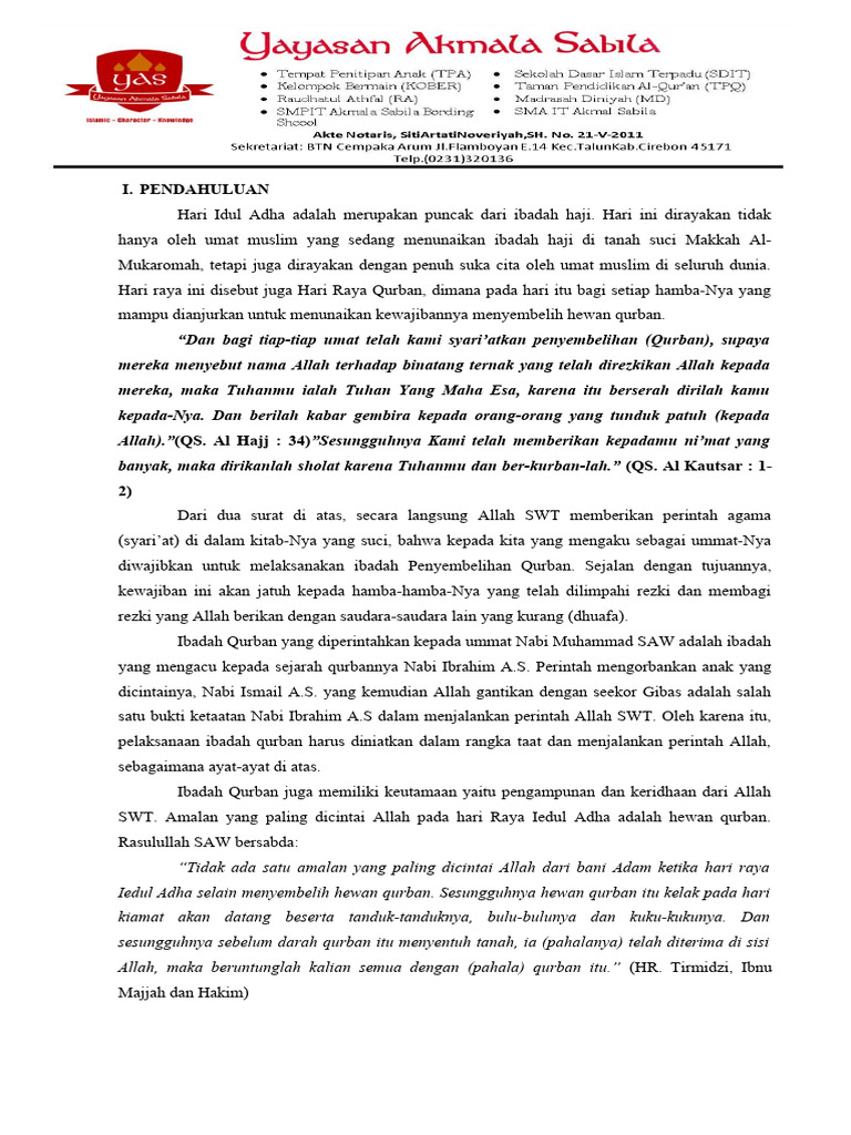PROPOSAL Idul Adha 2023 | PDF