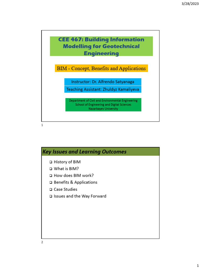 1b-CEE 467 - BIM - Concept, Benefits and Applications-Notes-Color | PDF ...