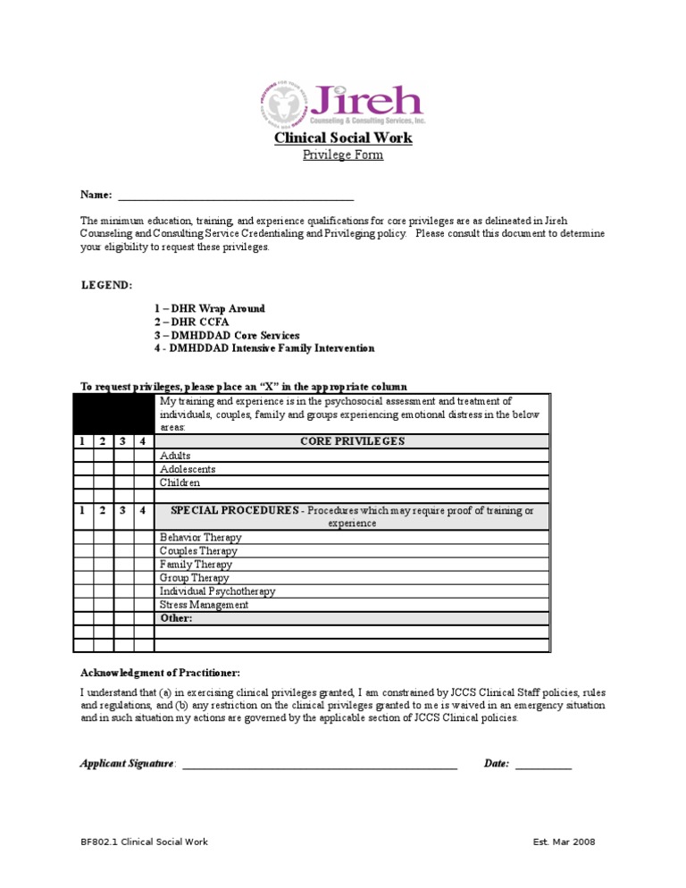 Doctor Privilege Form for Clinical Services | PDF | Career & Growth