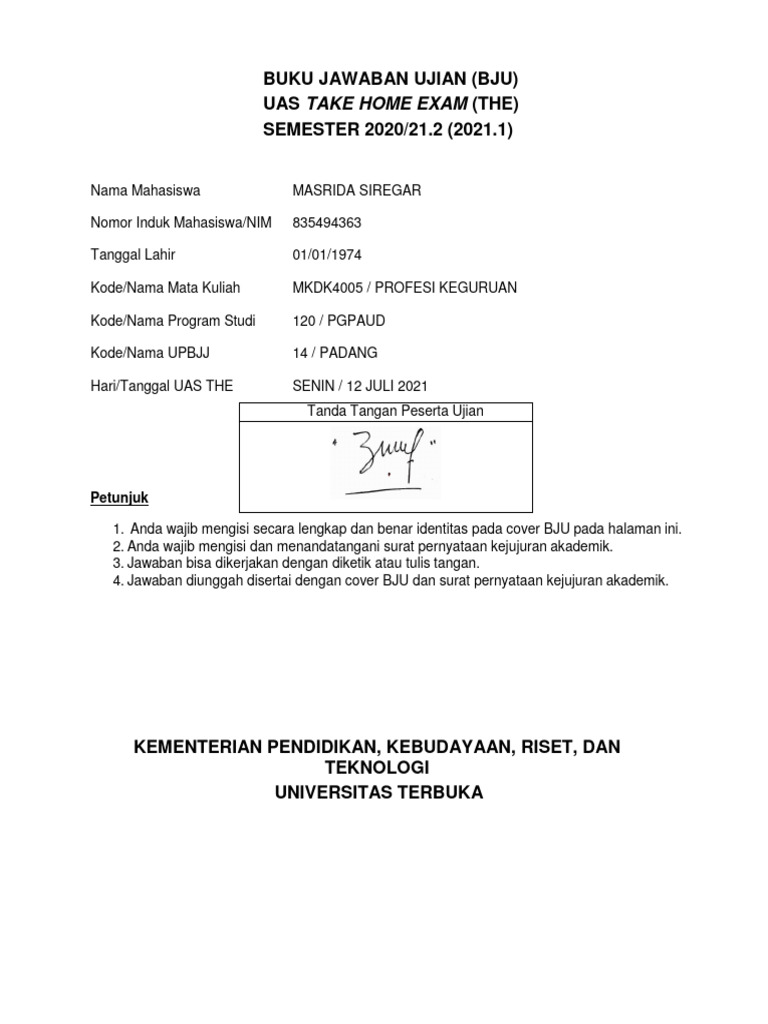 Bju 7 Profesi Keguruan MKDK4005-1 | PDF