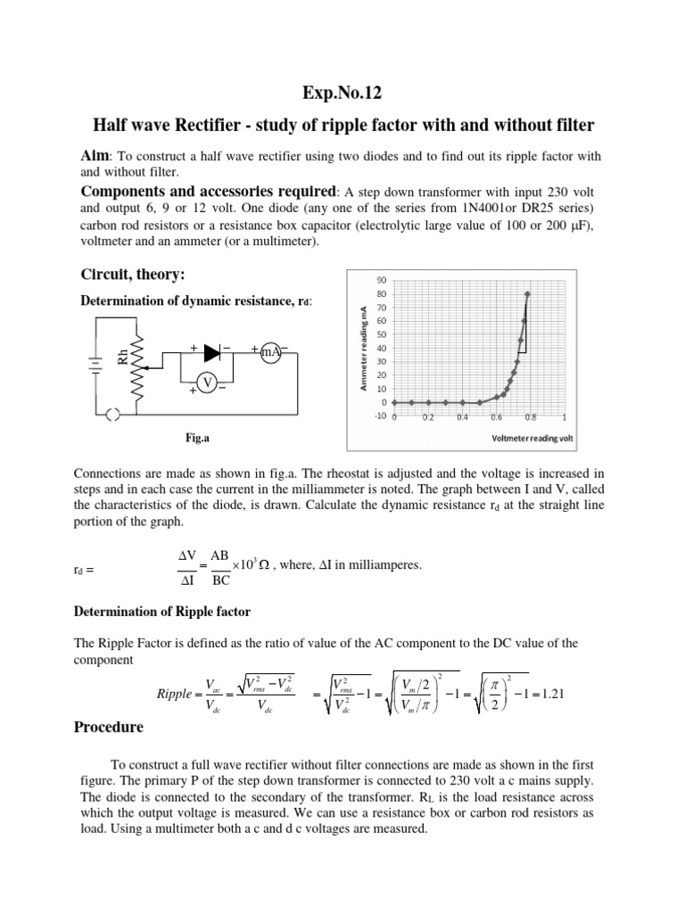 Half Wave Rectifier | PDF | Rectifier | Electrical Components