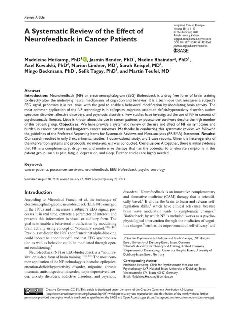 2019 Revisao NF e Cancer | PDF | Frontal Lobe | Systematic Review