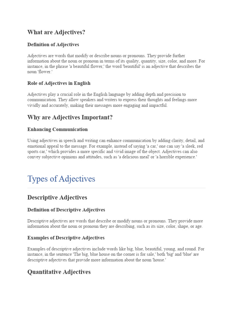 What Are Adjectives | PDF | Adjective | Noun
