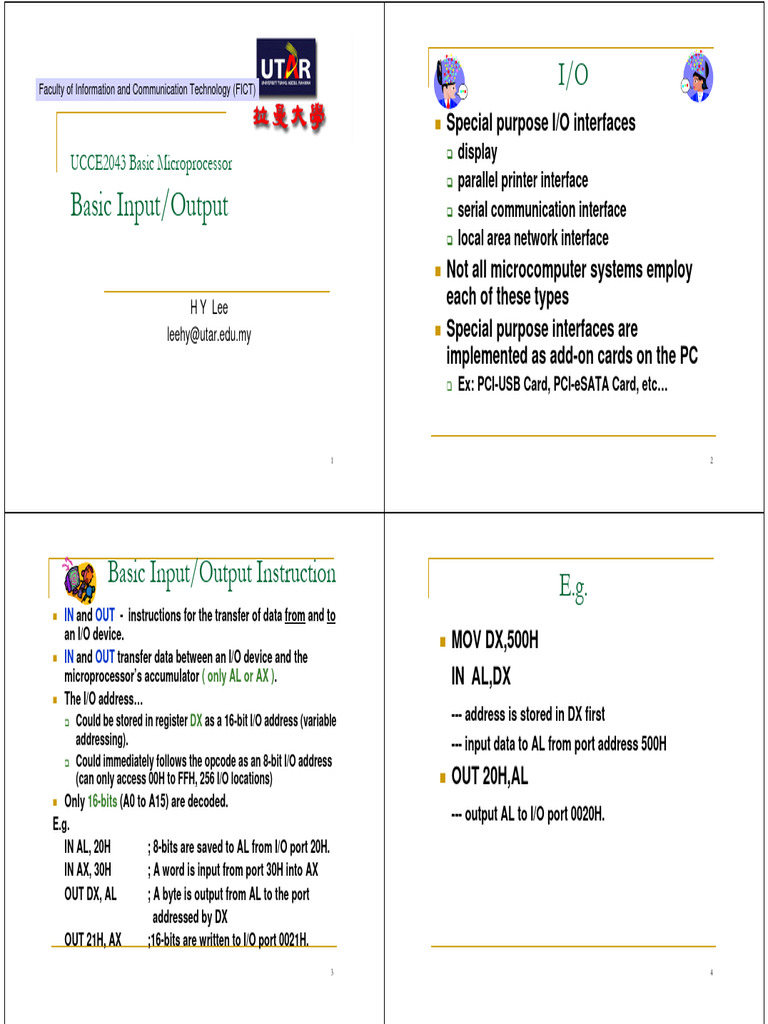 Lecture 5 - Basic IO | PDF | Input/Output | Digital Technology Lecture 5 - Basic IO | PDF | Input/Output | Digital Technology