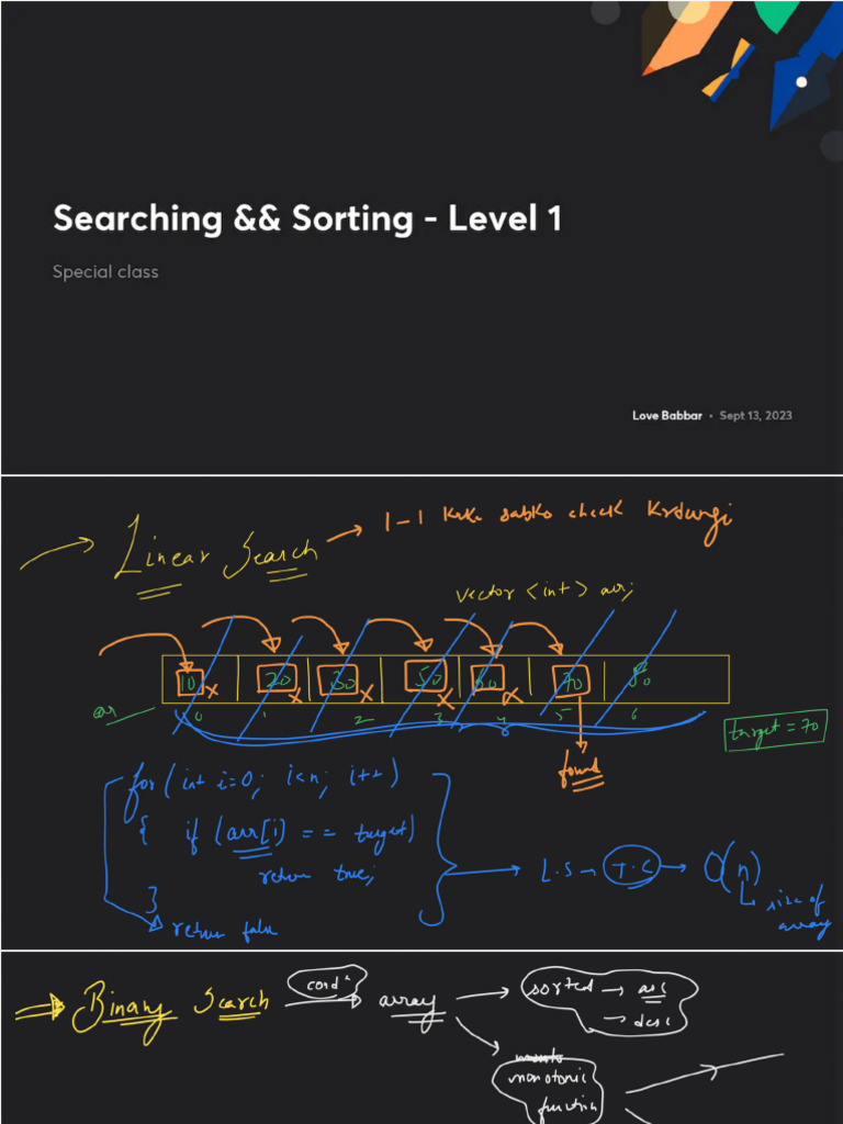 Searching Sorting Level 1 With Anno | PDF