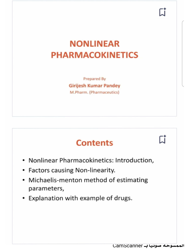 Pharmacokinetics Non Lineara | PDF