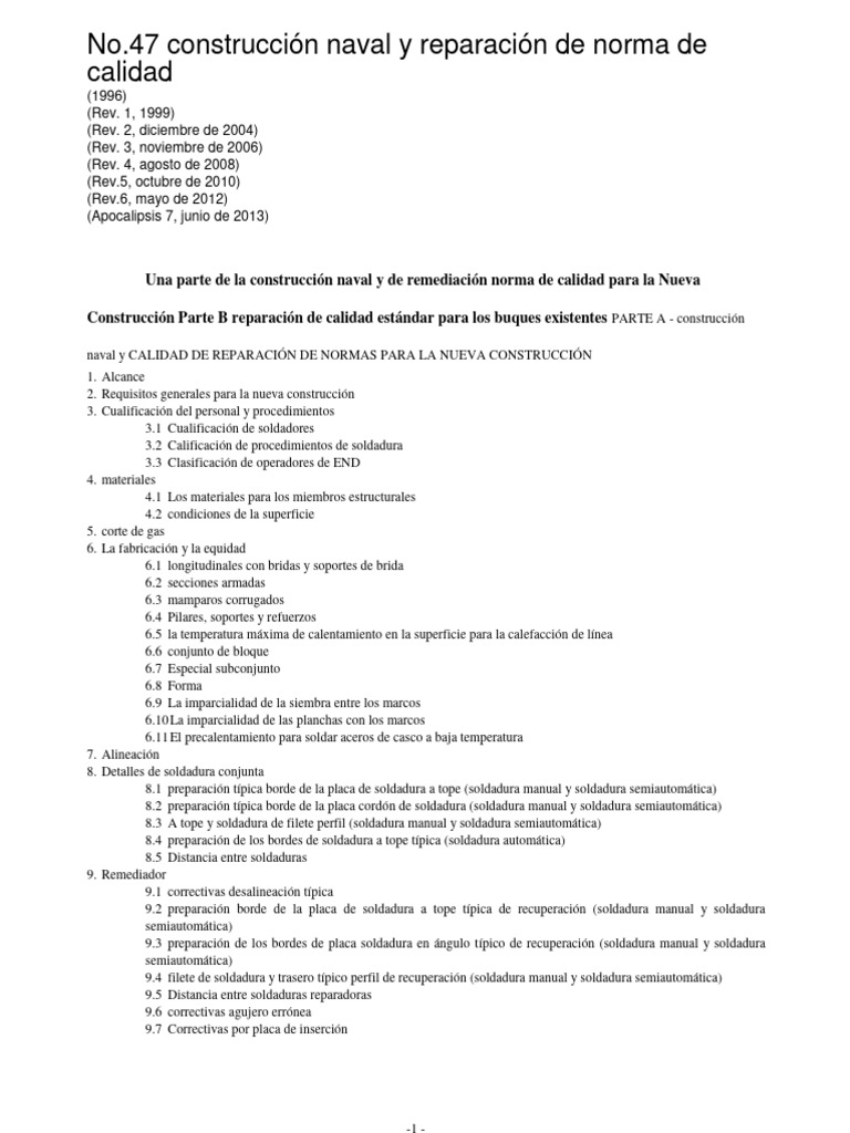 Normas de Calidad en Construcción Naval | PDF | Soldadura | Construcción