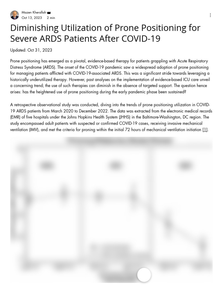 Diminishing Utilization of Prone Positioning For Severe ARDS Patients ...