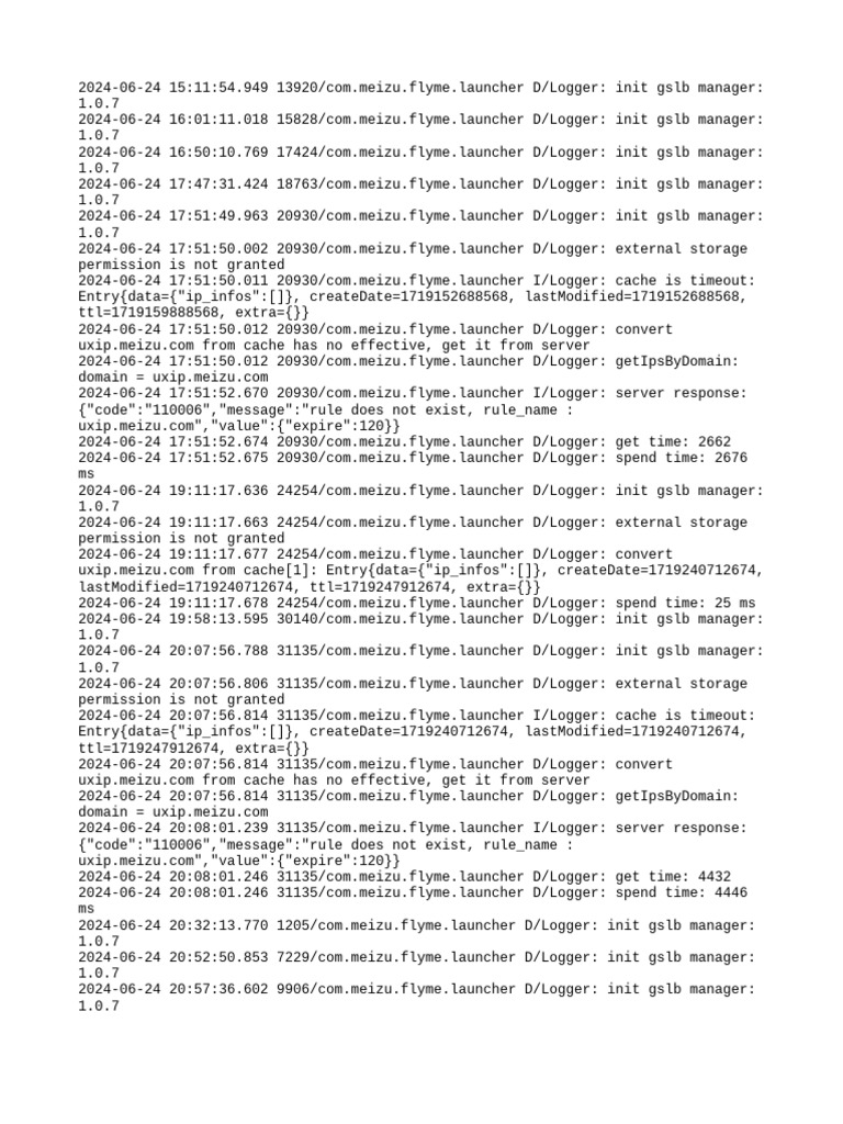 GSLB Log | PDF | Cache (Computing) | Computer Data