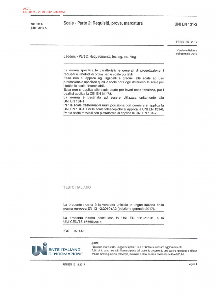 UNI en 131.2 (2017) - Versione Italiano Genn. 2018 | PDF