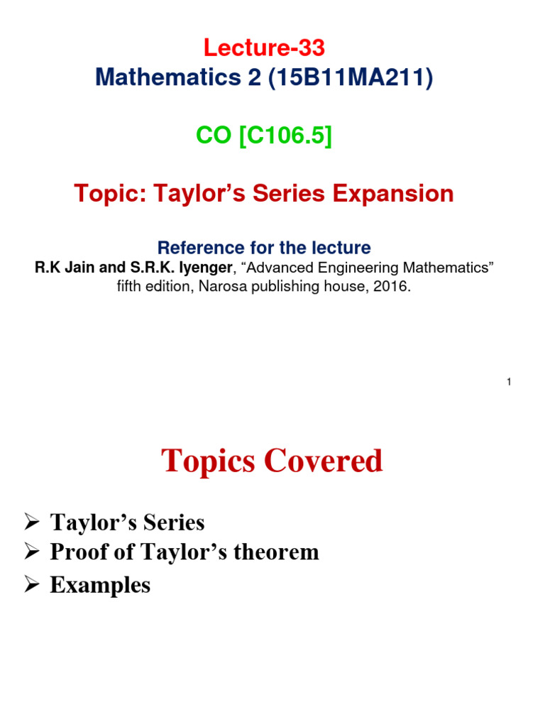 Taylor Series Expansion in Complex Variables | PDF | Mathematics ...