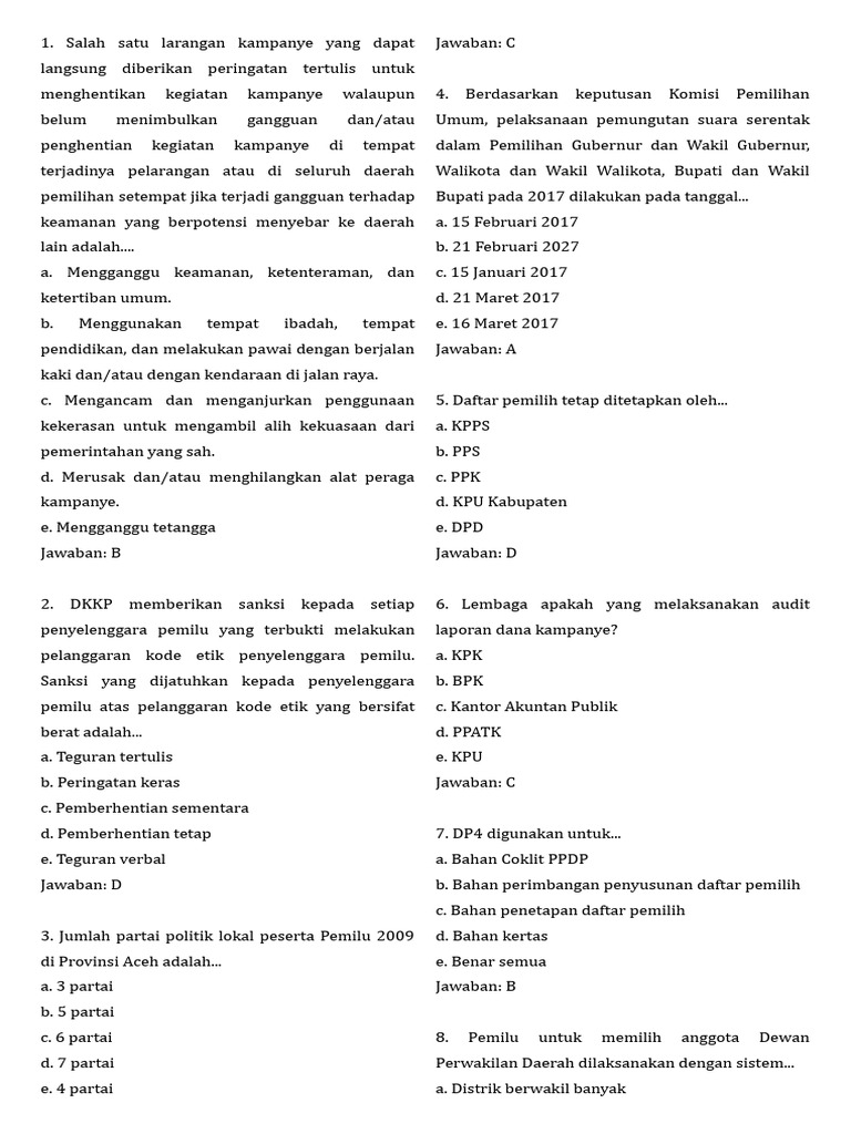 Contoh Soal Cat PPK PPS | PDF