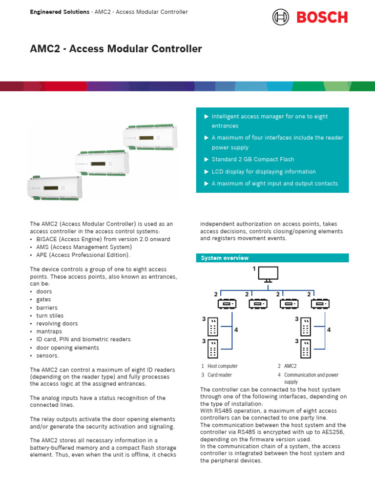 AMC2_Data_sheet_enUS_1354080523 | PDF | Power Supply | Access Control