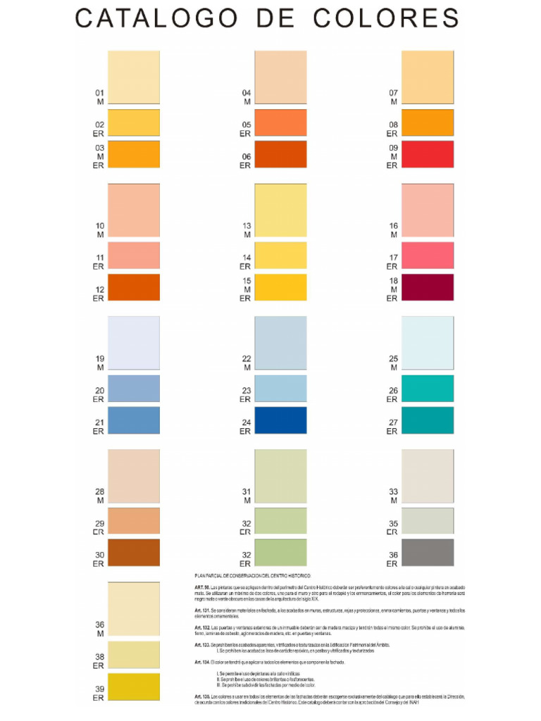 Catalogo de Colores del Centro Histórico | PDF