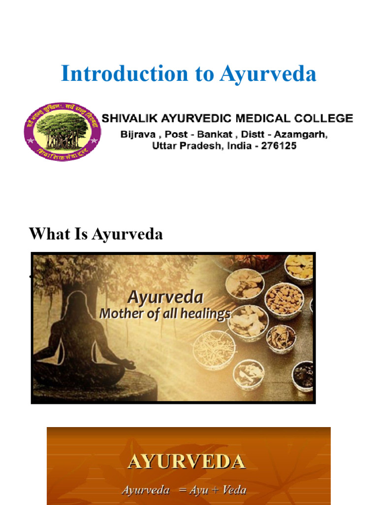 Introduction To Ayurveda | PDF | Ayurveda | Medicine