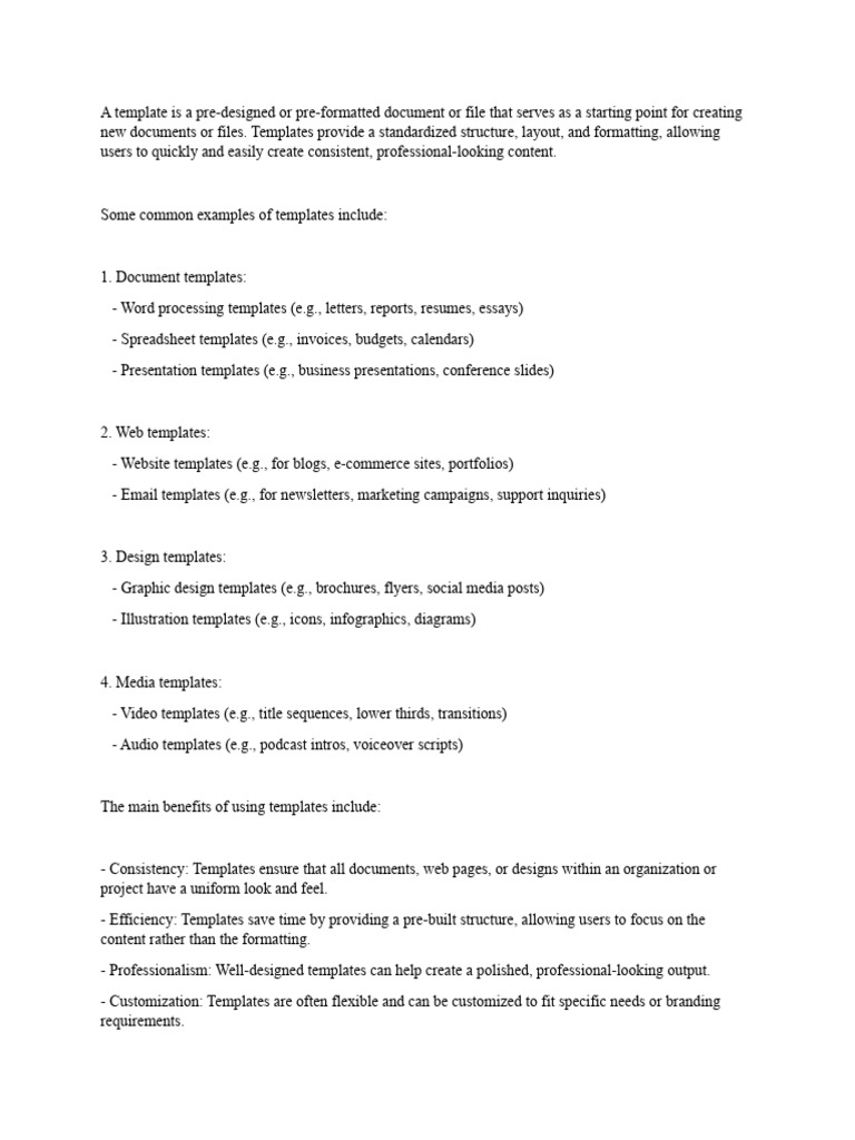 Benefits and Types of Document Templates | PDF | Computers