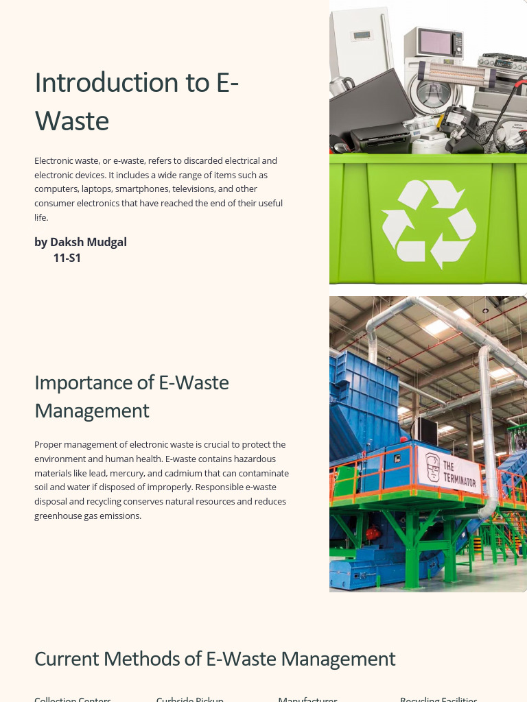 Introduction to E-Waste Management | PDF | Electronic Waste | Recycling