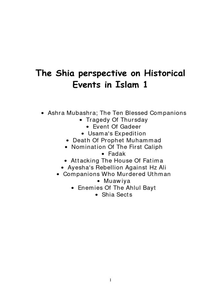 The Shia Perspective On Historical Events in Islam 11 | PDF | Umar ...