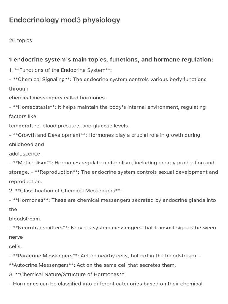Endocrine System: Hormones & Functions | PDF | Adrenal Gland | Bone