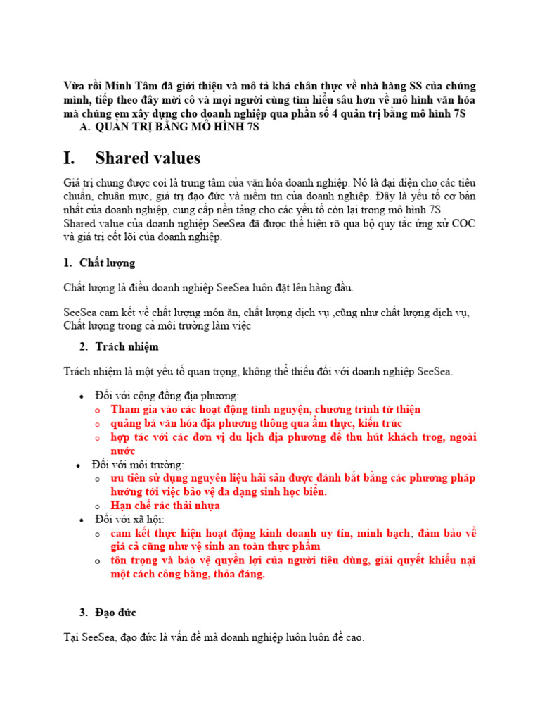 QUẢN TRỊ BẰNG MÔ HÌNH 7S | PDF
