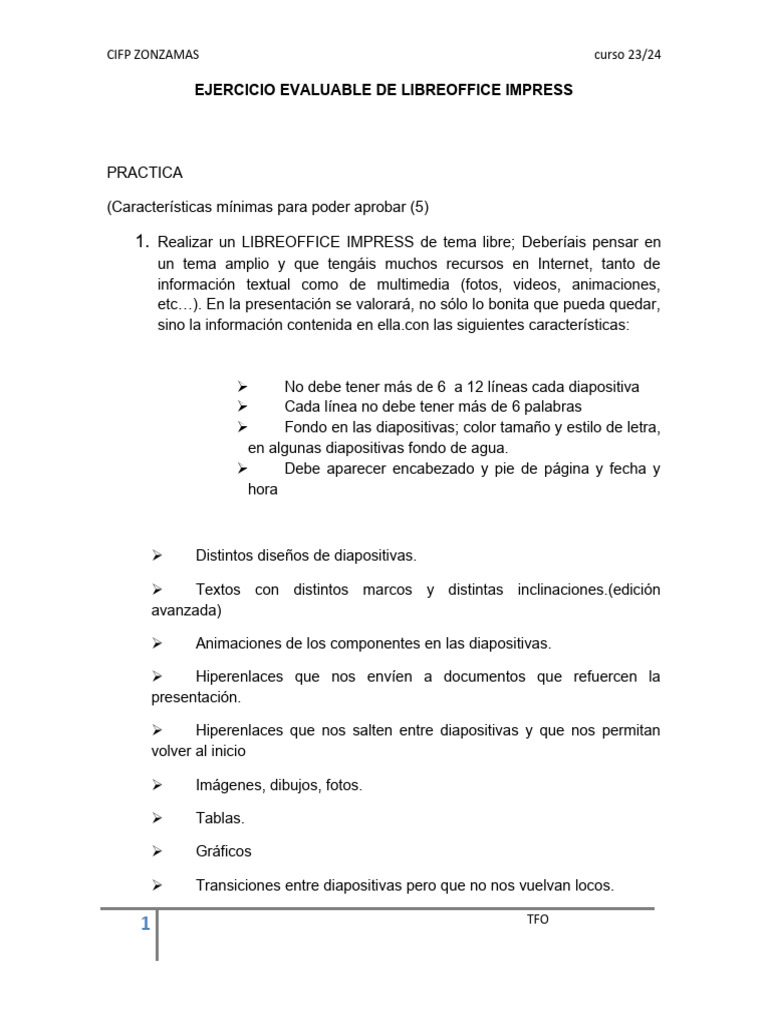 PRACTICA Libreoffice Impress EVALUABLE | PDF | Informática