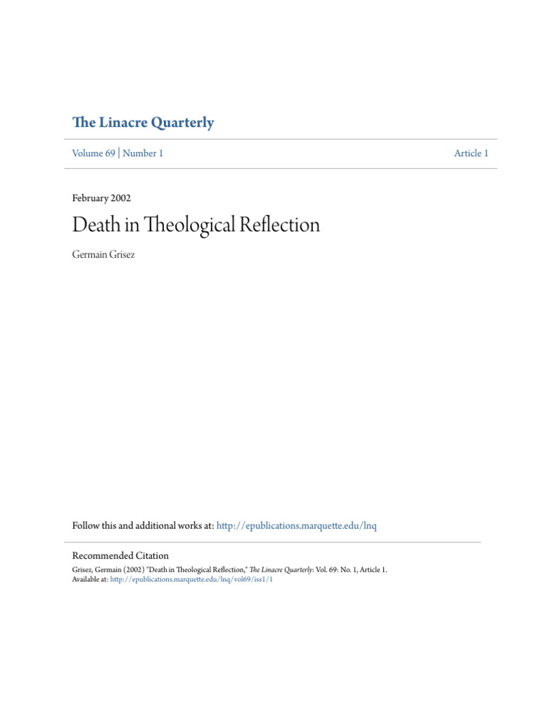 Death in Theological Reflection | PDF | Compassion | Soul