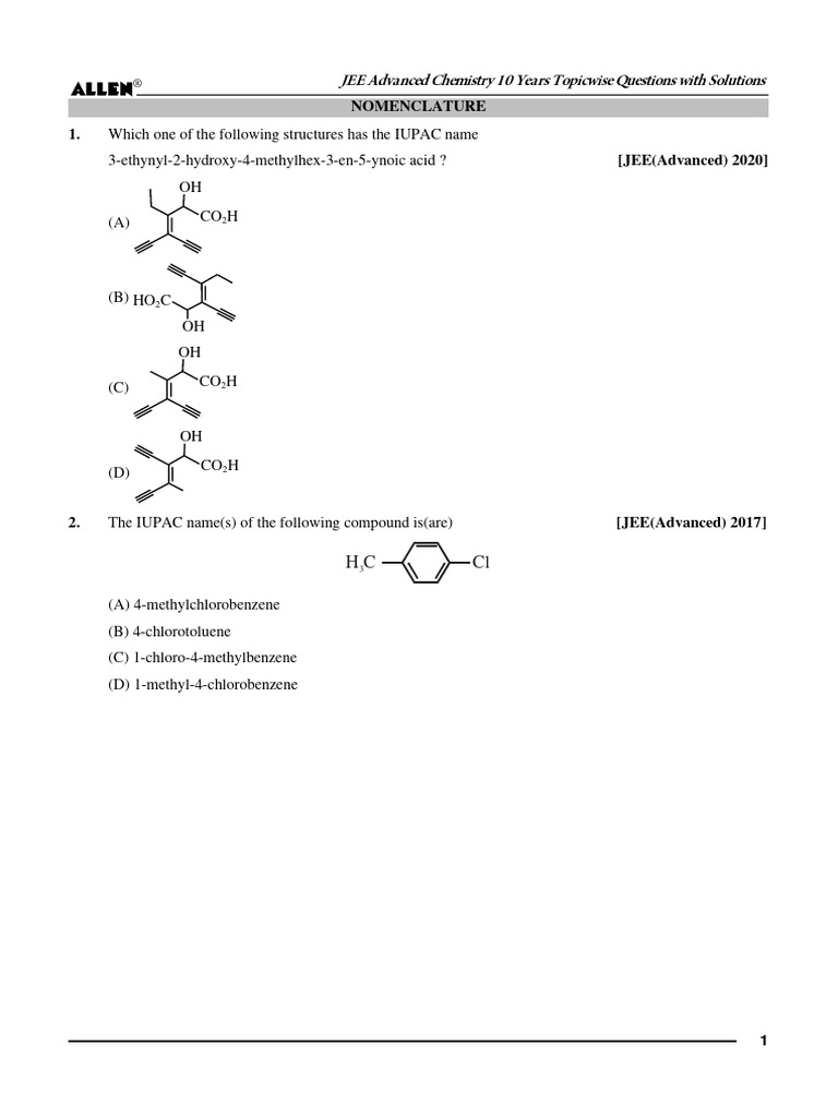 NOMENCLATURE Merged Removed | PDF | Physical Chemistry | Chemical Substances