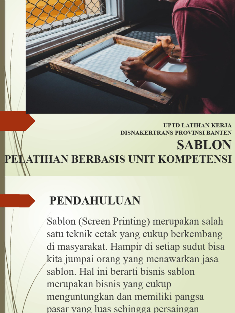 Materi Dasar Sablon - PBM Ta 2024 | PDF