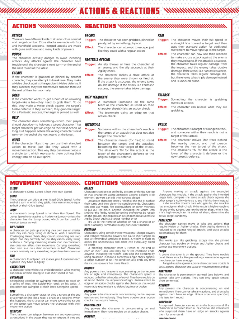 MMRPG Action - Sheet 1 | PDF