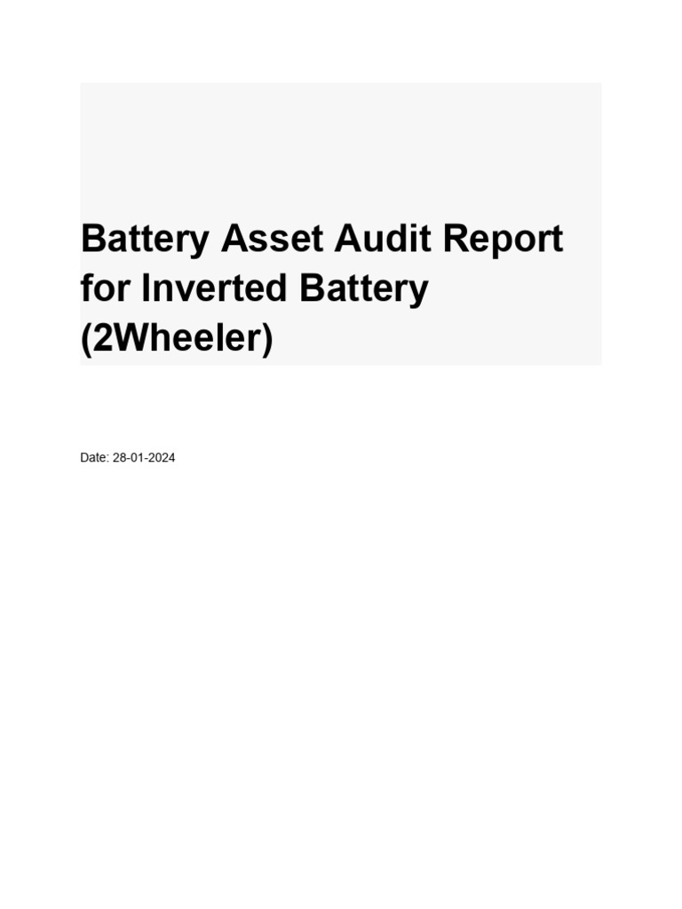 Inverted Battery Assessment Detailed Report | PDF | Electric Power ...