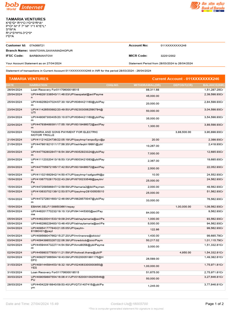Op Transaction History UX527!04!2024 | PDF | Transaction Account | Payments