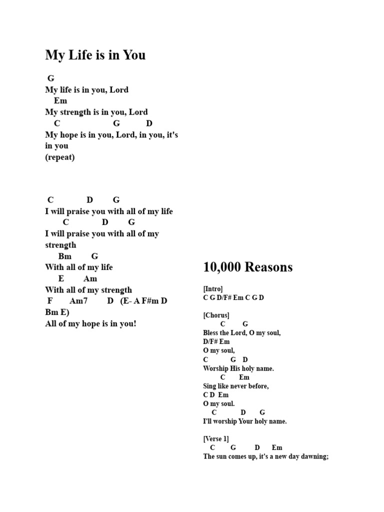 My Life Is in You | PDF | Songs | Popular Music