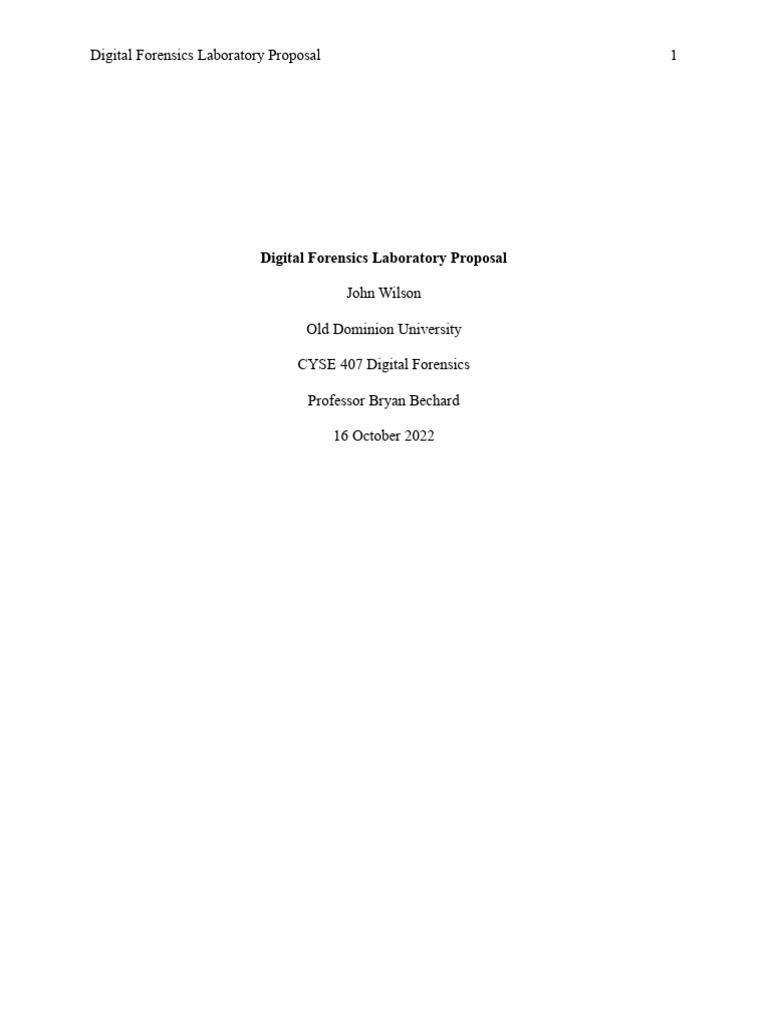 Digital Forensics Lab Proposal Overview | PDF | Digital Forensics | Laboratories