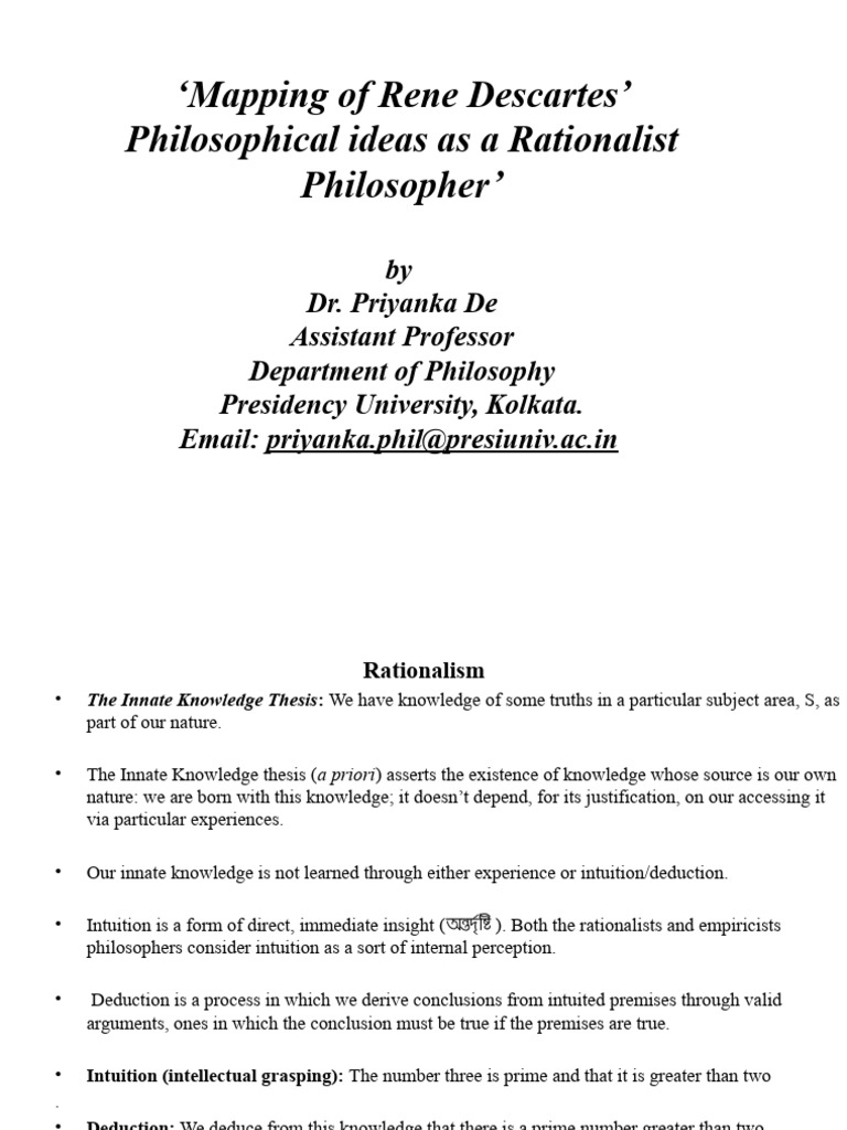Mapping of Rene Descartes’ Philosophical Ideas | Download Free PDF ...