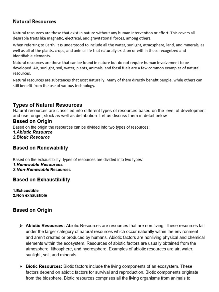 Natural Resources | PDF | Resource Depletion | Groundwater