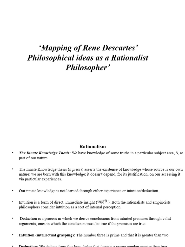 Mapping of Rene Descartes' Philosophical Ideas | PDF | Rationalism ...
