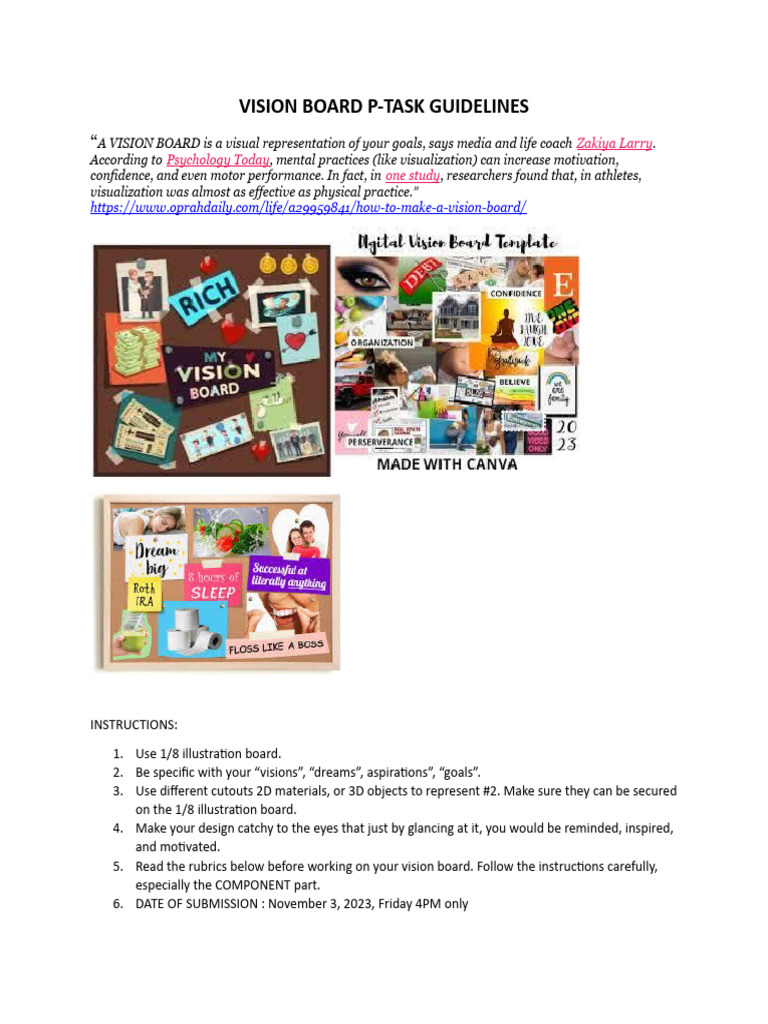 VISION-BOARD-P-Task-Guidelines-and-Rubrics | PDF VISION-BOARD-P-Task-Guidelines-and-Rubrics | PDF