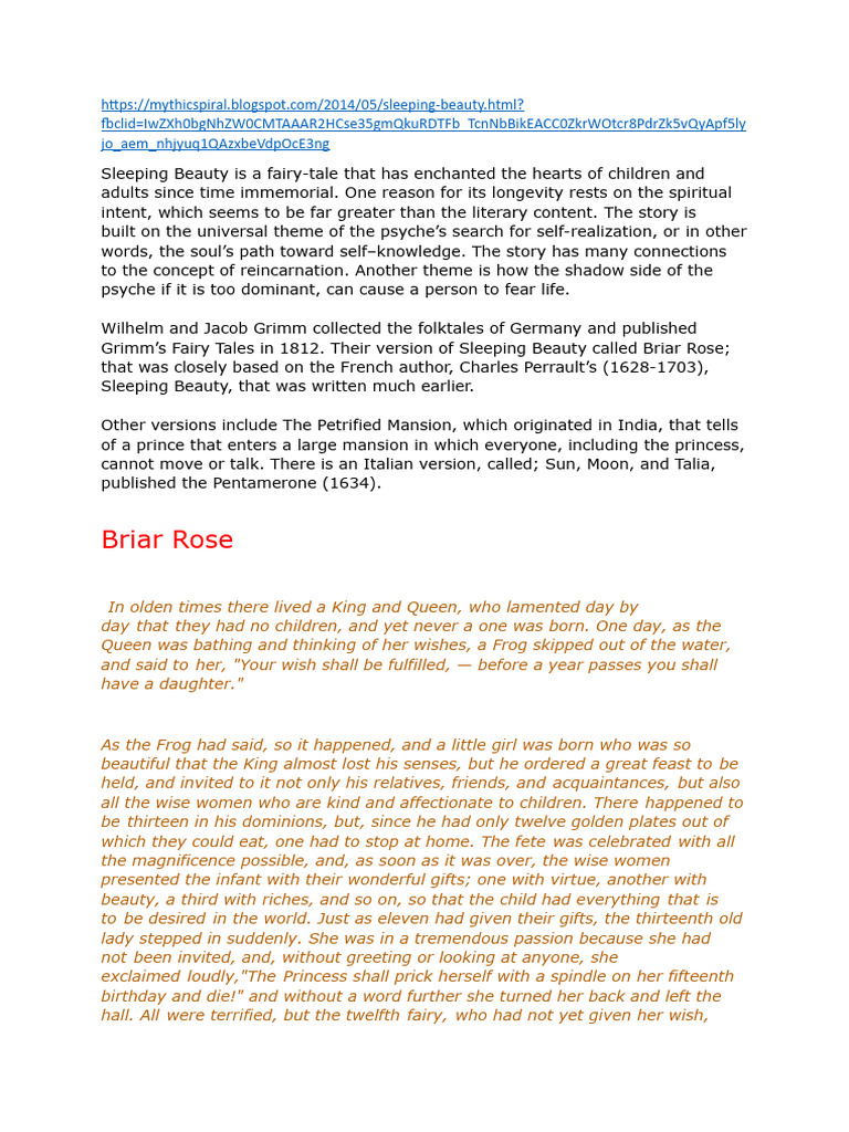 Briar Rose | PDF | Sleeping Beauty | Fairy Tales